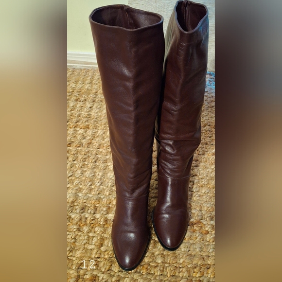 joyce | Shoes | Joyce Vintage Womens Brown Leather Tall Heeled Boots ...